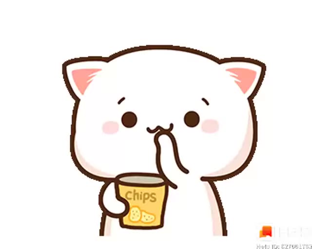 Peach cat enjoys a bag of chips Cute GIF Maker